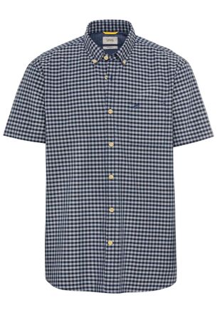 Camel Active Herren Kurzarmhemd aus Reiner Baumwolle Blau, Menswear-S