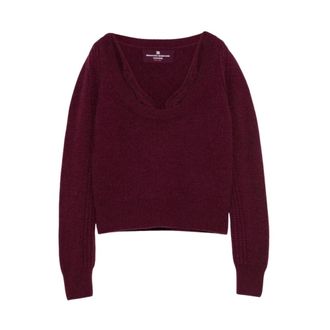 Ermanno Scervino Pullover mit V-Ausschnitt und Cut-Out - - Knitwear - Damen - Rot - L