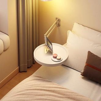 Generic Petite table murale pliante ronde, rotation à 180°, plateau flottant pour balcon, chambre à coucher, salon, étude (A)