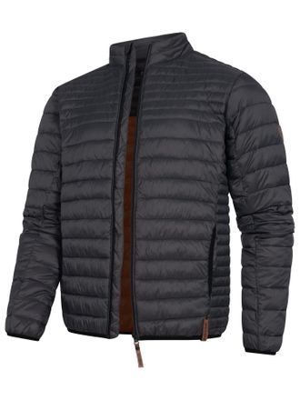 Indicode Herren Islington leichte Steppjacke in Daunenjacken-Optik | &Uuml;bergangsjacke Regenjacke Dk Grey, S