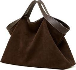 Generic Sac &agrave; main bandouli&egrave;re en cuir su&eacute;d&eacute; pour femme, avec poign&eacute;e sup&eacute;rieure, style r&eacute;tro et souple, id&eacute;al au quotidien