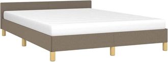 vidaXL Cadre de lit avec t&ecirc;te de lit Taupe 140x190 cm Tissu