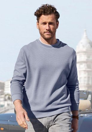 John Devin Sweatshirt Pullover aus Struktur-Qualität