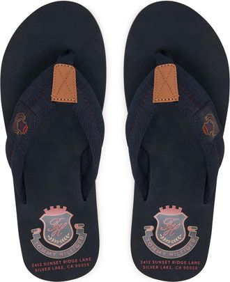 Tommy Hilfiger Zehentrenner Tommy Hilfiger Patch Hilfiger Beach Sandal FM0FM05804 Dunkelblau