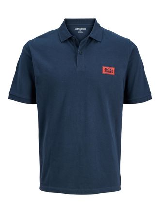 Jack & Jones Poloshirt JACK & JONES JJRUSH POLO SS, Herren, Gr. XL, blau (navy blazer), Jersey, Obermaterial: 100% Baumwolle, unifarben, regular fit normal, ohne A