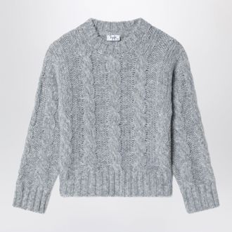 Il Gufo Grey cable-knit sweater in wool blend
