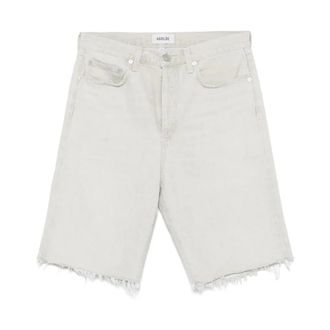 A Gold E Regenerativ Baumwollshorts mit Rohkante - - Shorts - Herren - Grau - W31