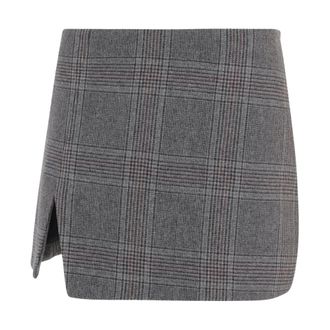 The Garment Femme, Jupes, Gris, Taille: 40 FR Jupe en m&eacute;lange de laine &agrave; motif &agrave; carreaux