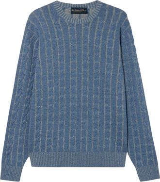 Brooks Brothers Pull en maille torsad&eacute;e - Homme - Pulls - Bleu - Taille: S