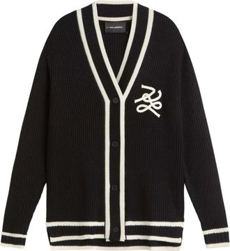 Karl Lagerfeld Femme, Pulls, Noir, Taille: 38 FR Autograph Cardigan