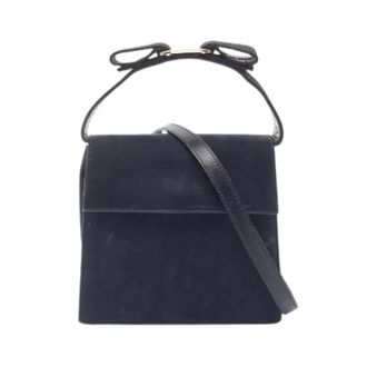Ferragamo Pre-owned Vara Suede Leather 2way Bag - Femme - Pre-owned - Bleu - Taille: ONE Size