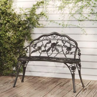 vidaXL vidaXL Gartenbank 100 cm Aluminiumguss Schwarz