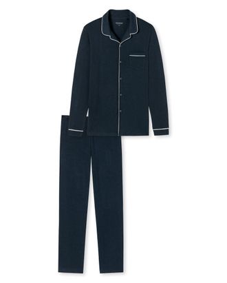 Schiesser 179296 Button Pyjama Dark Blue 48