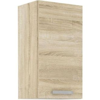 Les Tendances Les Tendances - Meuble haut 1 porte battante - Decor chene sonoma - l 40 x p 31,6 x 72 cm - lassen