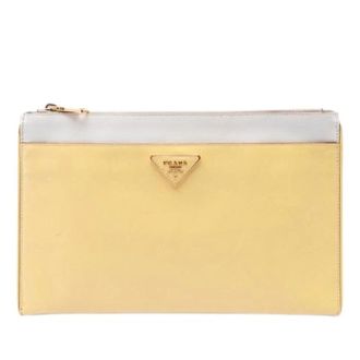 Prada Pre-owned Saffiano Clutch - - Pre-owned - Damen - Gelb - ONE SIZE