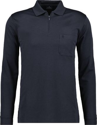 Ragman Langarm-Poloshirt mit Micropima-Baumwolle und Zip in