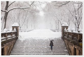 Posterlounge Winter im Central Park Poster 130 x 90 cm Wandbilder Wanddeko