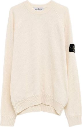 Stone Island Pull Col Rond - Blanc