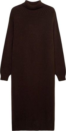 Oltre Femme, Robes, Brun, Taille: 42/44 FR Robe pull col roul&eacute; oversize