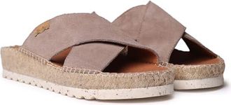 Toni Pons Bali-A Sandales croisées pour femme en croûte de cuir., Taupe, 39 EU