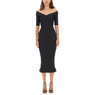 Philosophy di Lorenzo Serafini Femme, Robes, Noir, Taille: 40 FR Robe de jour tricot&eacute;e &eacute;paules nues