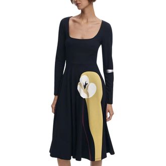 Desigual Schwarzes Baumwoll Damenkleid Lirio - - Dresses - Damen - Schwarzk - S