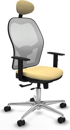 Piqueras y Crespo Jorquera Arbeitsstuhl mit 1D-Armen, h&ouml;henverstellbarer Lendenwirbelst&uuml;tze und festem Kopfteil, ausgestattet mit Syncro/Traslack und injiziertem Schaum