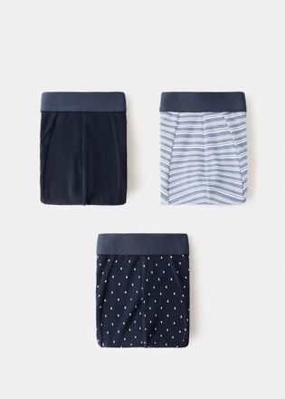 Mango Lot 3 slips coton combin&eacute;s bleu marine - Homme - XL - MANGO MAN