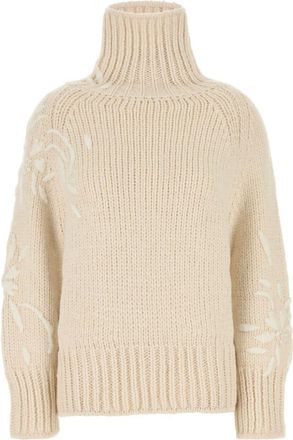 Ermanno Scervino Pullover aus Alpakagemisch mit Stickerei - Nude