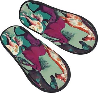 Generic Pantoufles Diff&eacute;rentes Races De Chevaux Antid&eacute;rapant Accueil Pantoufles Lavables Chaussons Maison Pour Automne Int&eacute;rieur Homme L