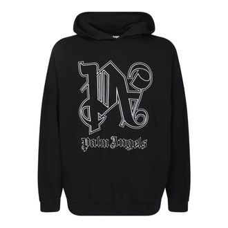 Palm Angels Monogram Logo Sweatshirt - - Sweatshirts & Hoodies - Herren - Schwarzk - XS