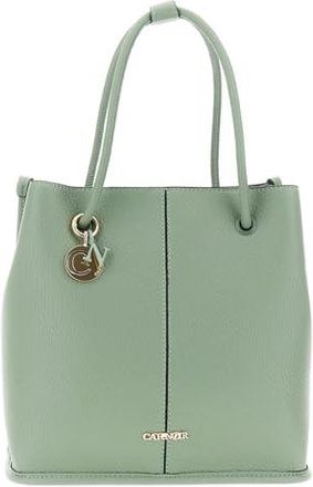 Caf&egrave;noir Sac Cabas Effet Cuir Avec Anses Tubulaires Et Breloque En M&eacute;tal, Pour Femme, Couleur Vert, Taille Taille Unique