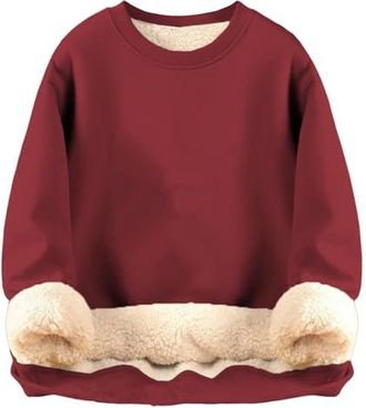 Generic Sweat Shirt Homme en Polaire épaisse, Pull Chaud Thermique à Manches Longues, Haut dhiver décontracté