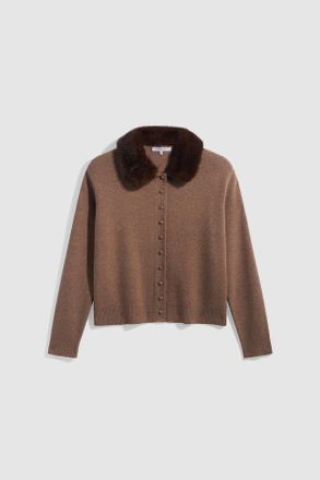 Gerard Darel Gilet en laine &agrave; col amovible - RILA - Sable