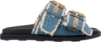 Moschino unisex, Chaussures, Bleu, Taille: 39 EU Sandales Flatform en Denim