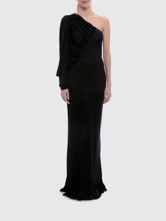Saint Laurent Robe de soir&eacute;e longue asym&eacute;trique en jersey de viscose