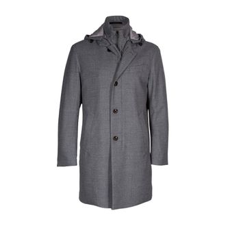 Montecore Homme, Manteaux, Gris, Taille: L Manteau en laine technique pour homme, rembourré de plumes