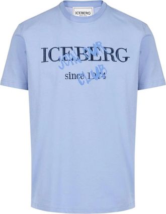 Iceberg Homme, Tops, Bleu, Taille: XL T-shirt en jersey de coton slim