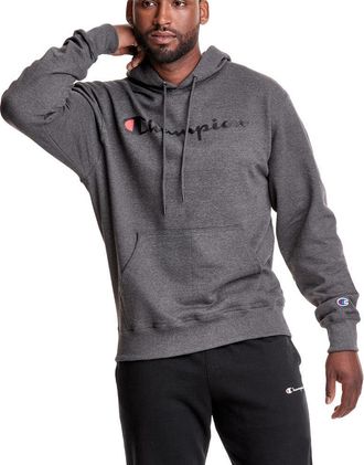 Champion Herren Sweatshirt Graphic Powerblend Fleece Hood, Granit Heather-y06794, XXL