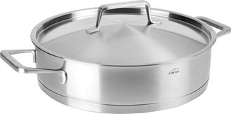 Lacor Lacor 45624 Pfanne mit Deckel Foodie 24x6.5cm, Edelstahl, Grey, 32 x 26 x 9 cm