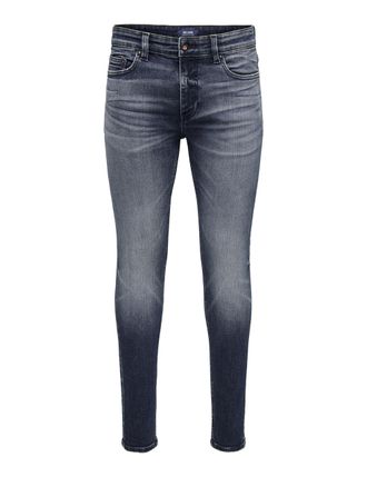 Only & Sons Herren Onswarp Skinny Jax Dbd 8795 Dcc DNM Vd Jeans, Dark Blue Denim, 32W / 32L EU
