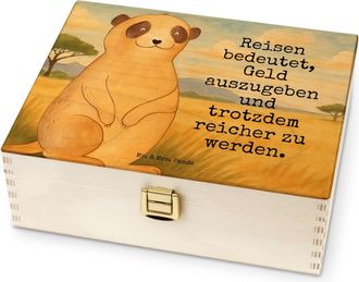 Mr. & Mrs. Panda Teebox Erdm&auml;nnchen Design - Geschenk, Spruch, Traveling, Teebeutel Aufbewahrung, Aufbewahrungsbox f&uuml;r, Teebeh&auml;lter, Reisen, Afrika, Roadtrip, Organize