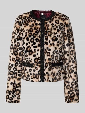 Marc Cain Jacke aus Kunstfell mit Rundhalsausschnitt