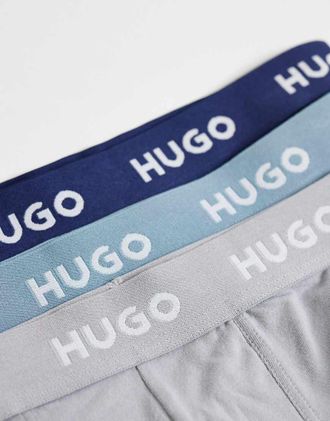 HUGO BOSS HUGO Red - Boxershorts in Blau und mit Logo am Bund, 3er-Pack