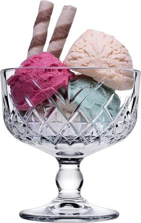Pasabahce 440211 Eisbecher Dessertschale Timeless im Kristall-Design, Retro-Design ~280 ml, 2er Set aus Glas