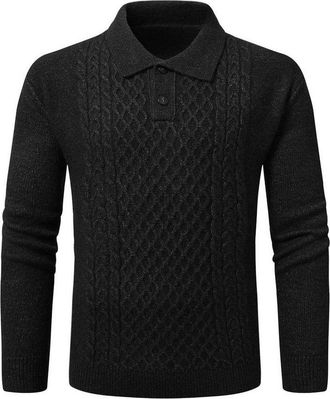 AlltheMen Strickpullover mit grober Strickstruktur Uni Pullover