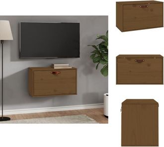 vidaXL Wandschrank Honigbraun 60x30x35 cm Massivholz Kiefer - Holzschrank - Wandregal - Regal - Kiefernholzm&ouml;bel - Wohnwand