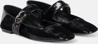 Valentino Garavani Mary-Jane-Ballerinas VLogo Locker mit Leder