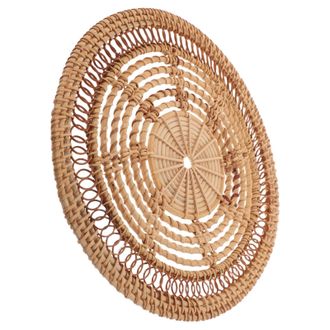 DOITOOL Handgewebte Runde Rattan Wanddekoration Boho Wandkorb Schlafzimmer Wohnzimmer Dekor Vielseitig Einsetzbar Nat&uuml;rliche Rustikale Wandkunst f&uuml;r Innen Au&szlig;