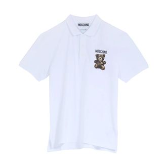 Moschino Adrian Wei&szlig;es Baumwoll-Polohemd - - Tops - Herren - Wei&szlig; - M